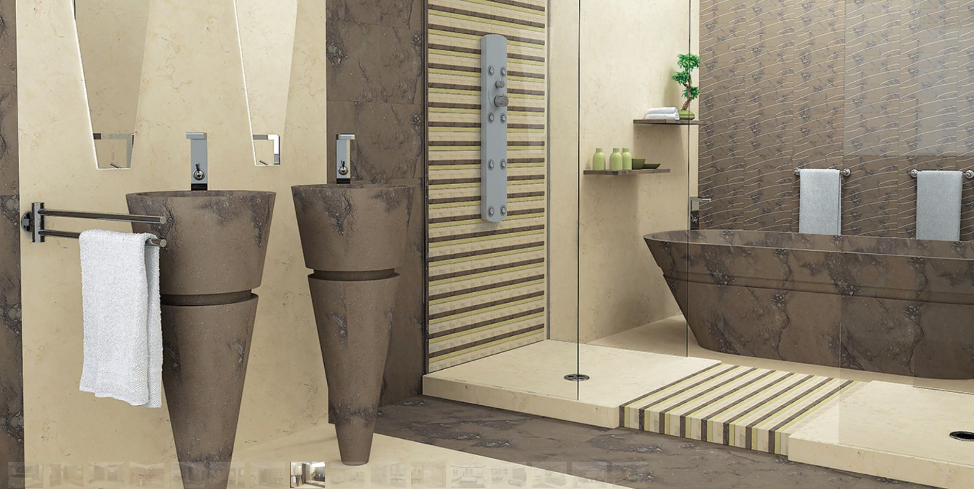 Design Natursteinbad - Farbe: Schwarz | Material: Onyx